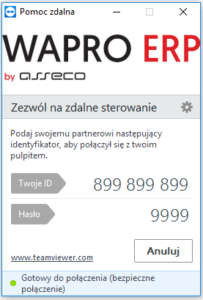 Pomoc zdalna - WAPRO ERP Pomoc