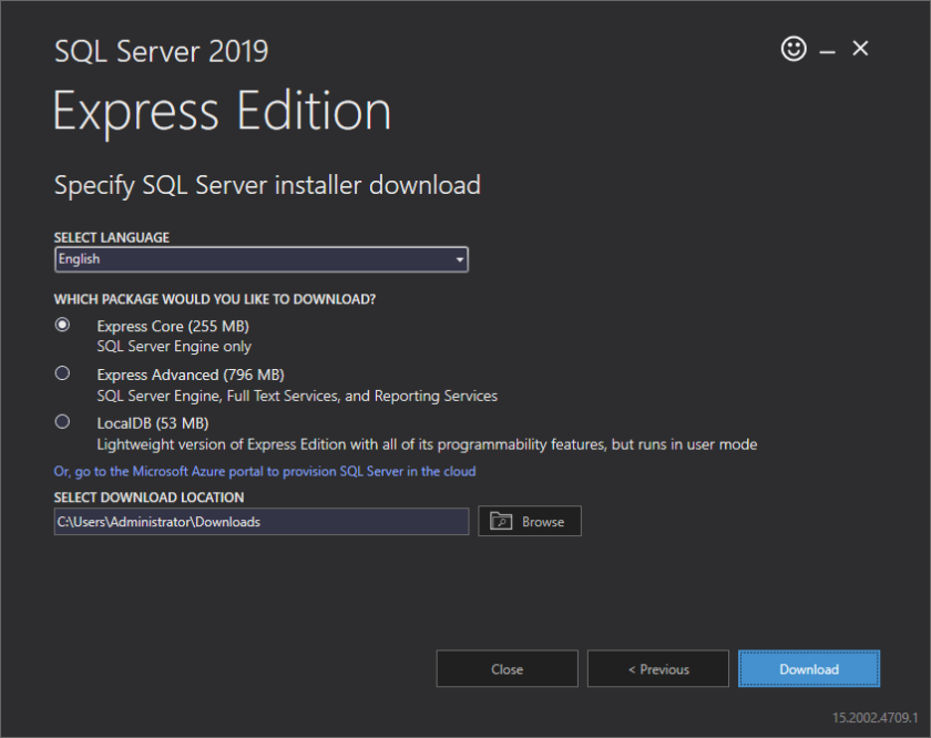 Instrukcja instalacji Microsoft SQL Server na przykładzie SQL Server 2019 Express - WAPRO ERP Pomoc